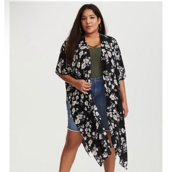 torrid | Intimates & Sleepwear | Torrid Gauze Duster Kimono Floral Size ...